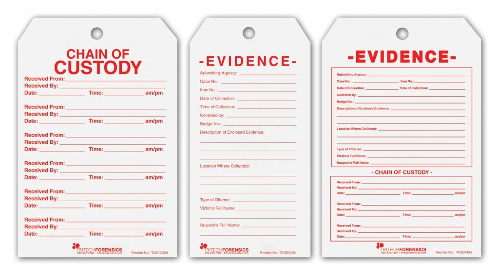 Evidence ID Only Tags - 100 tags/pkg